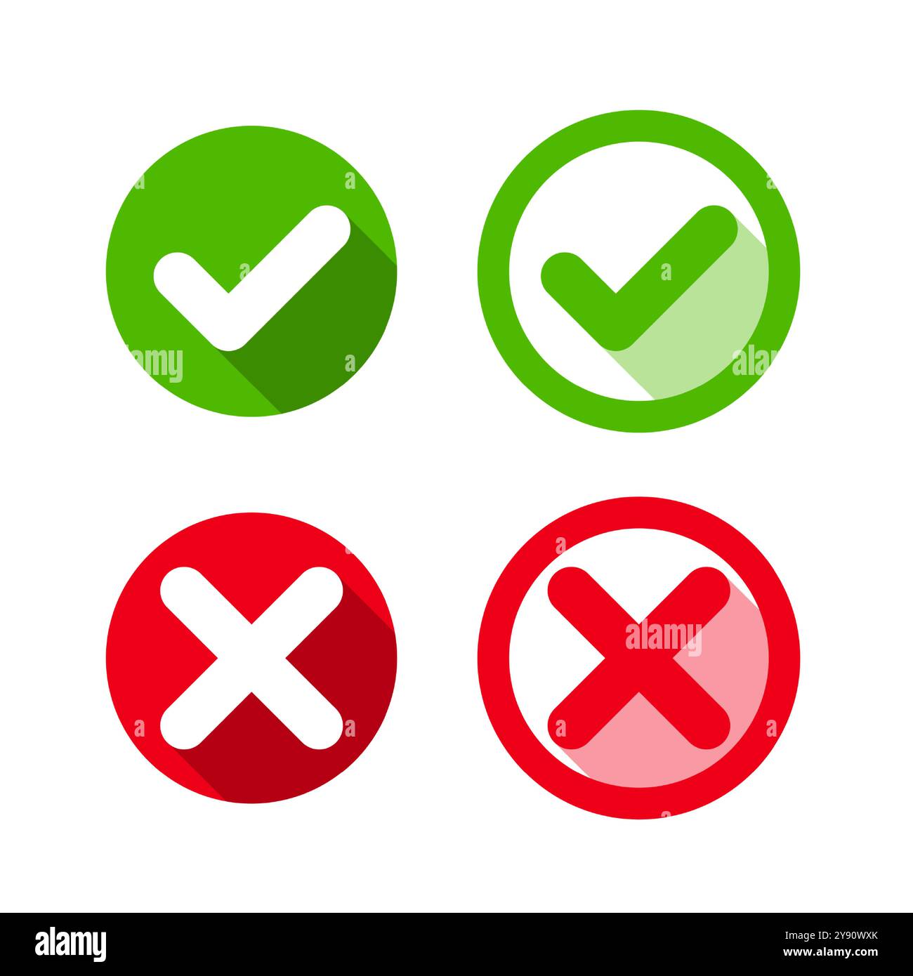 set of yes and no tick icon design vector Stock Vector Image & Art - Alamy