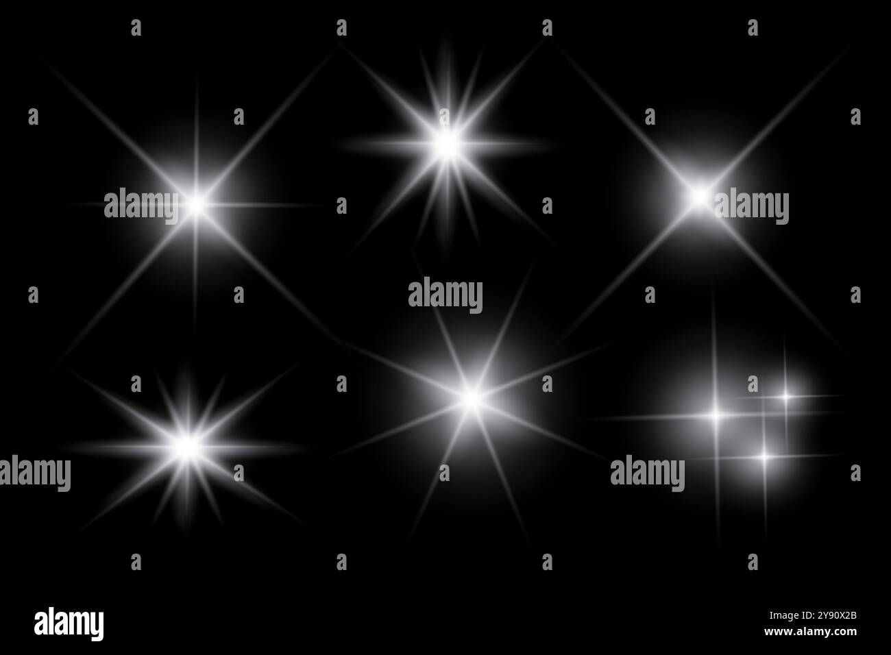 White sparkle lights, flashing lights, light effects, sunlight lens flare, glowing ray beams ...