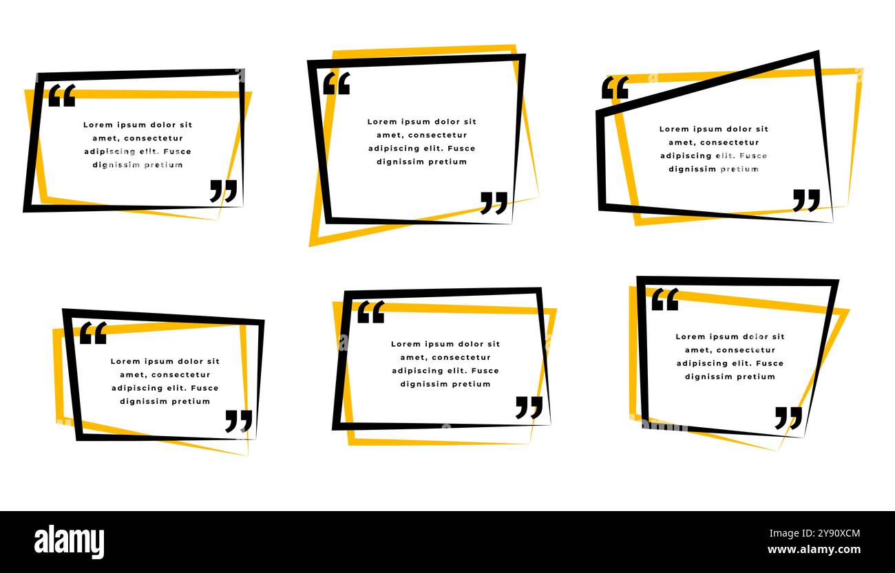 collection of citation boxes element for web remark or dialog vector ...