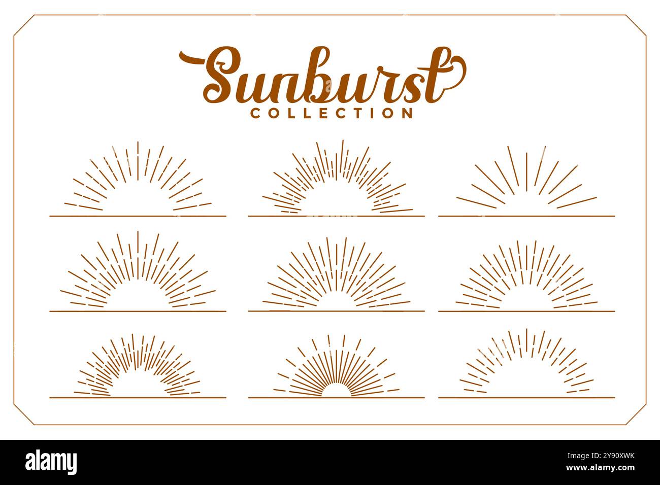 retro style bursting sun rays icon design in collection vector Stock ...