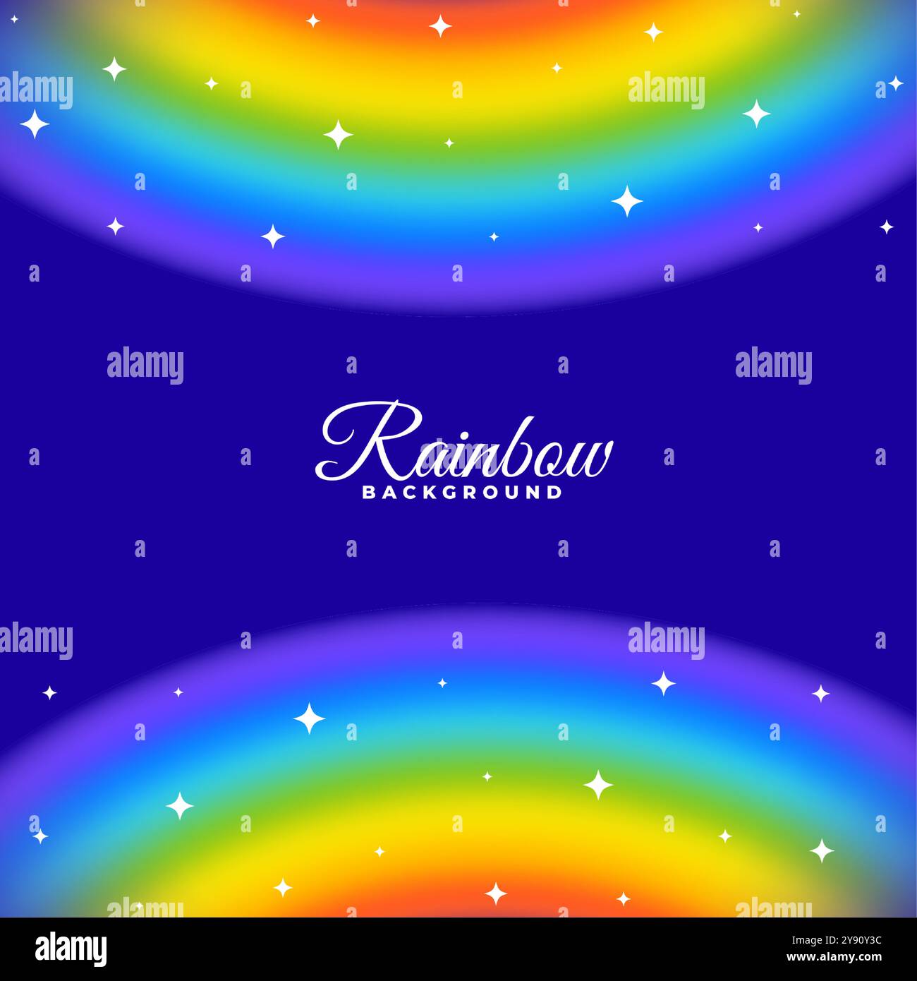 decorative natural rainbow spectrum background with star design vector ...