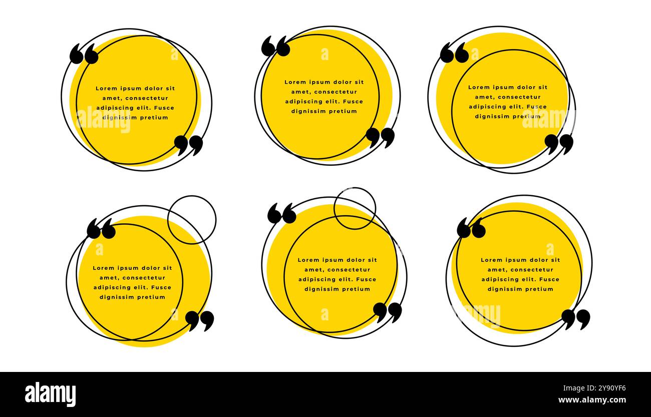 collection of inverted comma mark bubble icon for web content vector ...