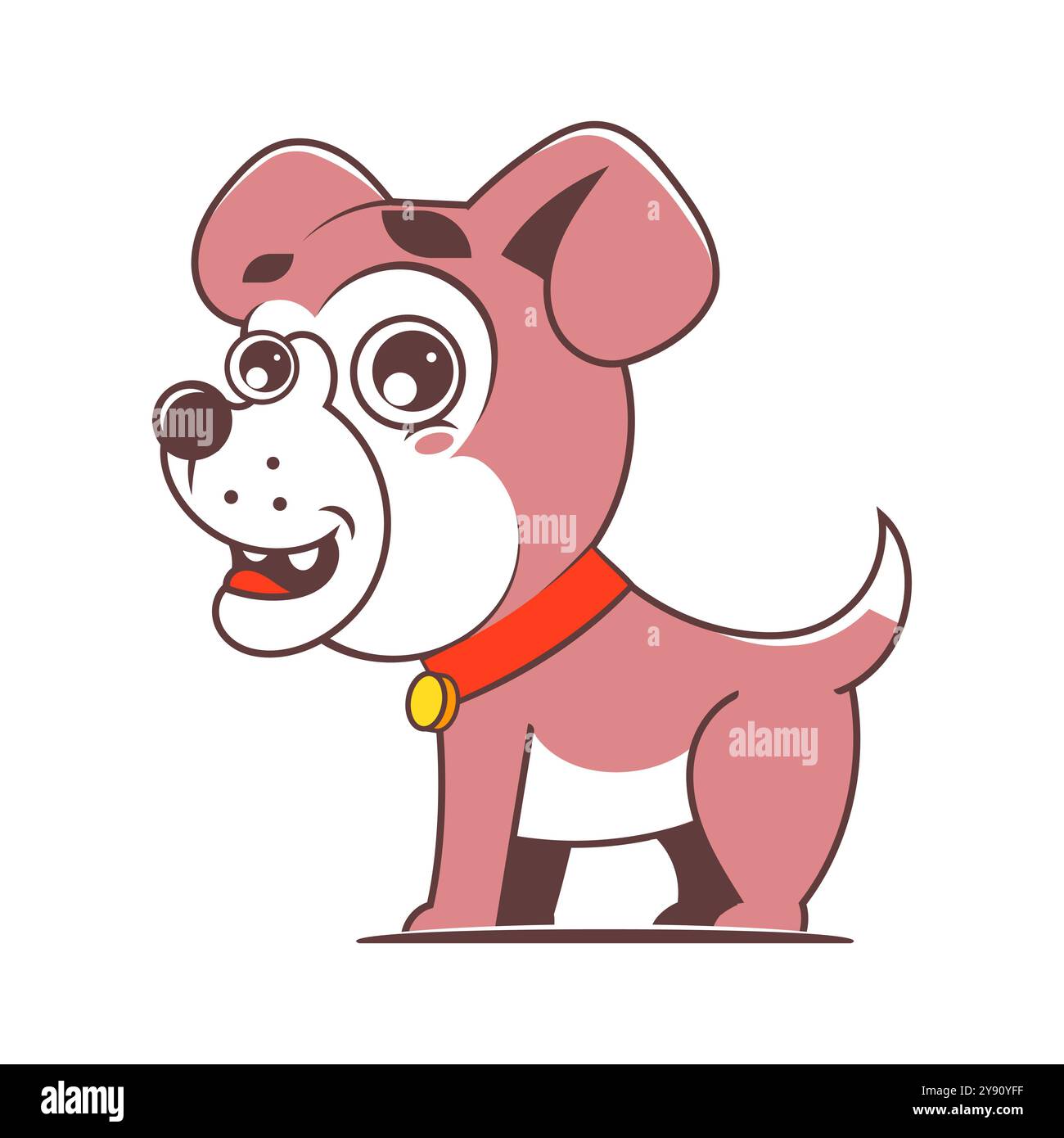 Adorable dog wagging tail in happiness. Friendly pet and joyful ...