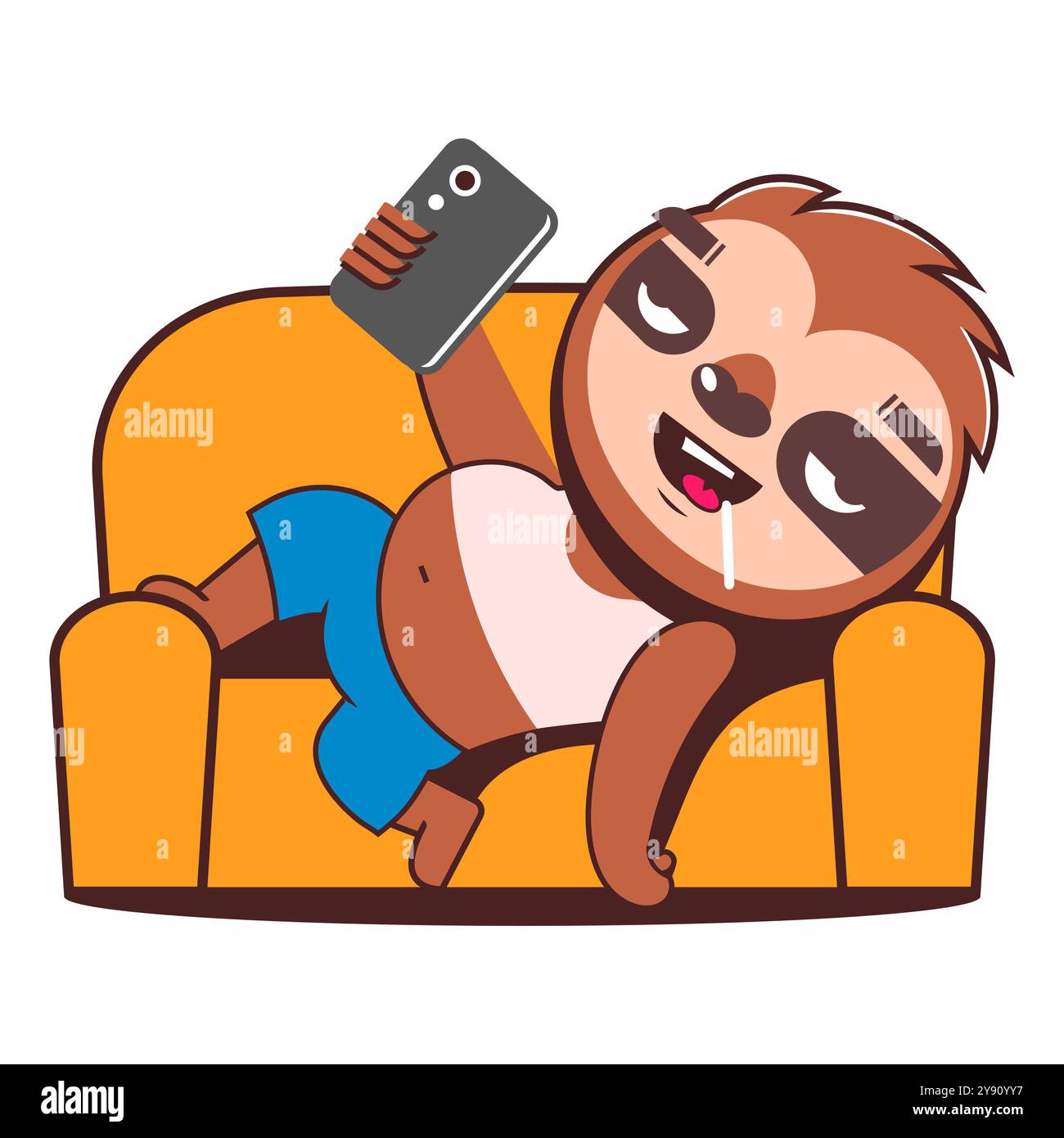Cartoon character sloth for wallpaper design. style imitation Stock ...