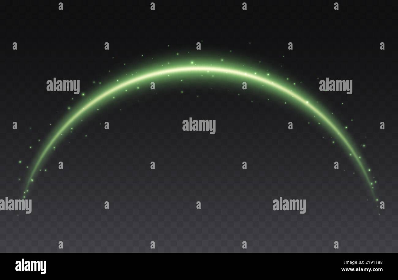 Magic arch with sparkles, glowing arc with stars. shooting star tail ...