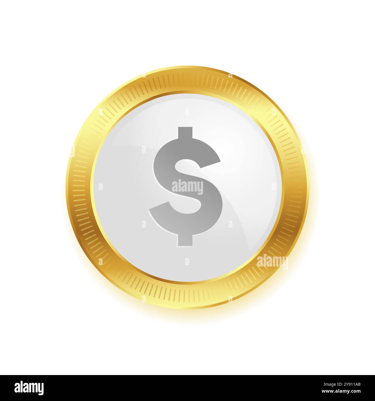 isolated US currency dollar golden coin design vector Stock Vector ...