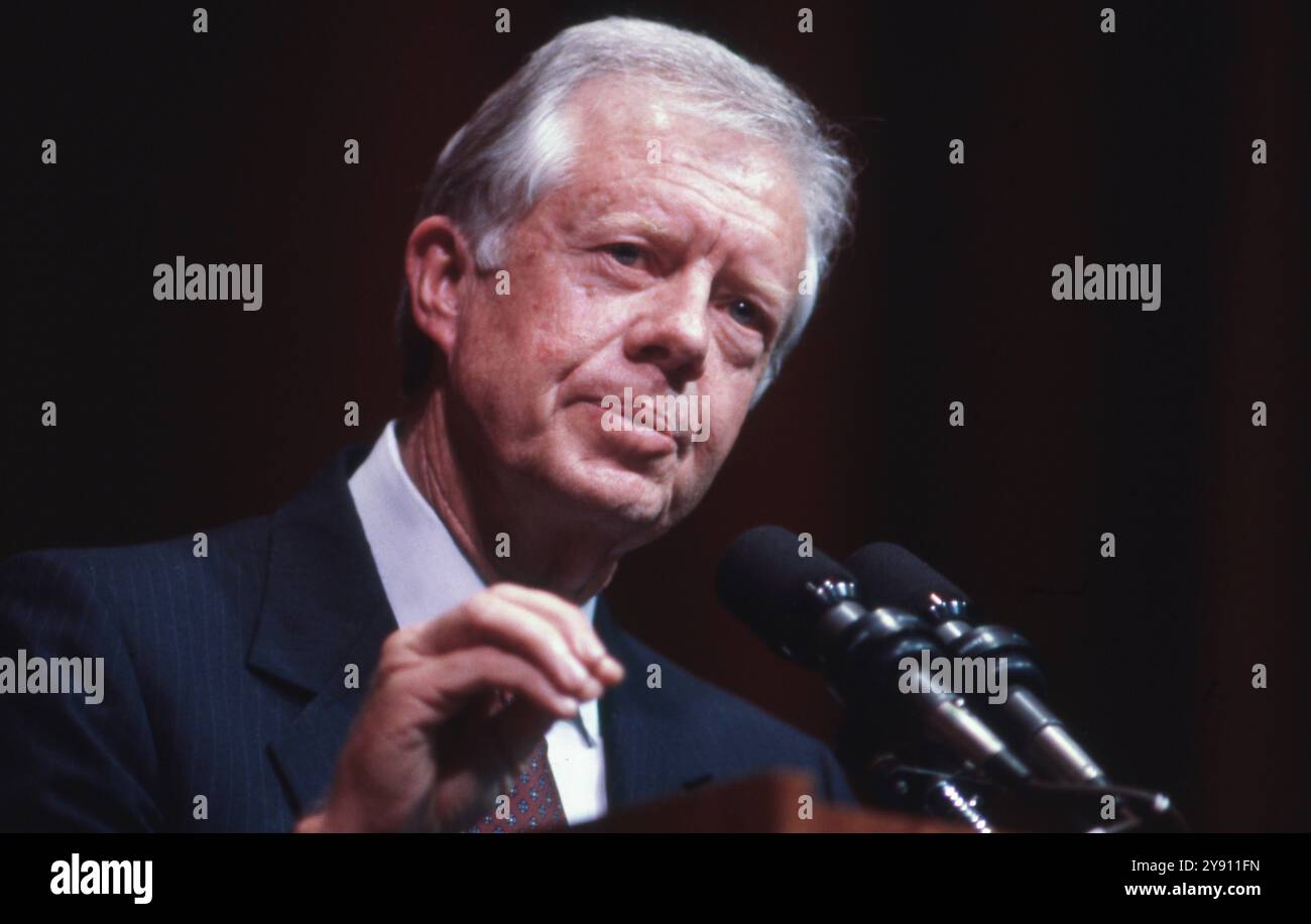 Former U.S. President JIMMY CARTER speaks ©Bob Daemmrich Stock Photo ...