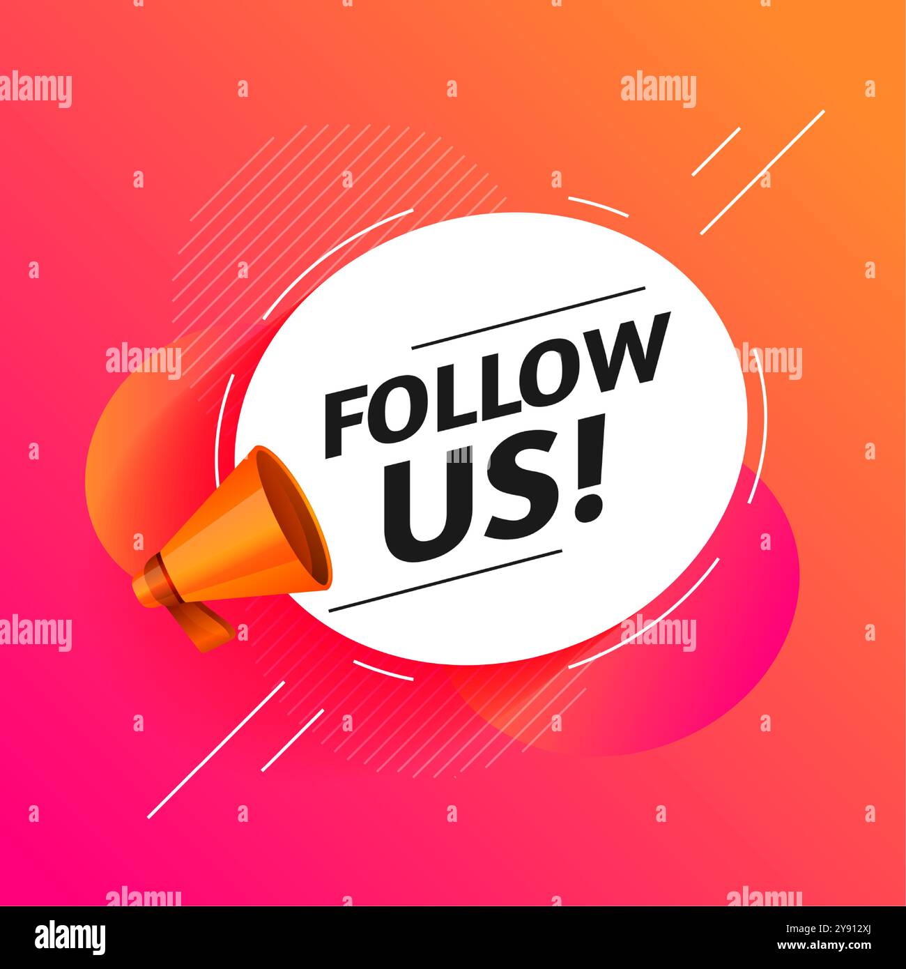 modern web follow us template with megaphone design vector Stock Vector ...