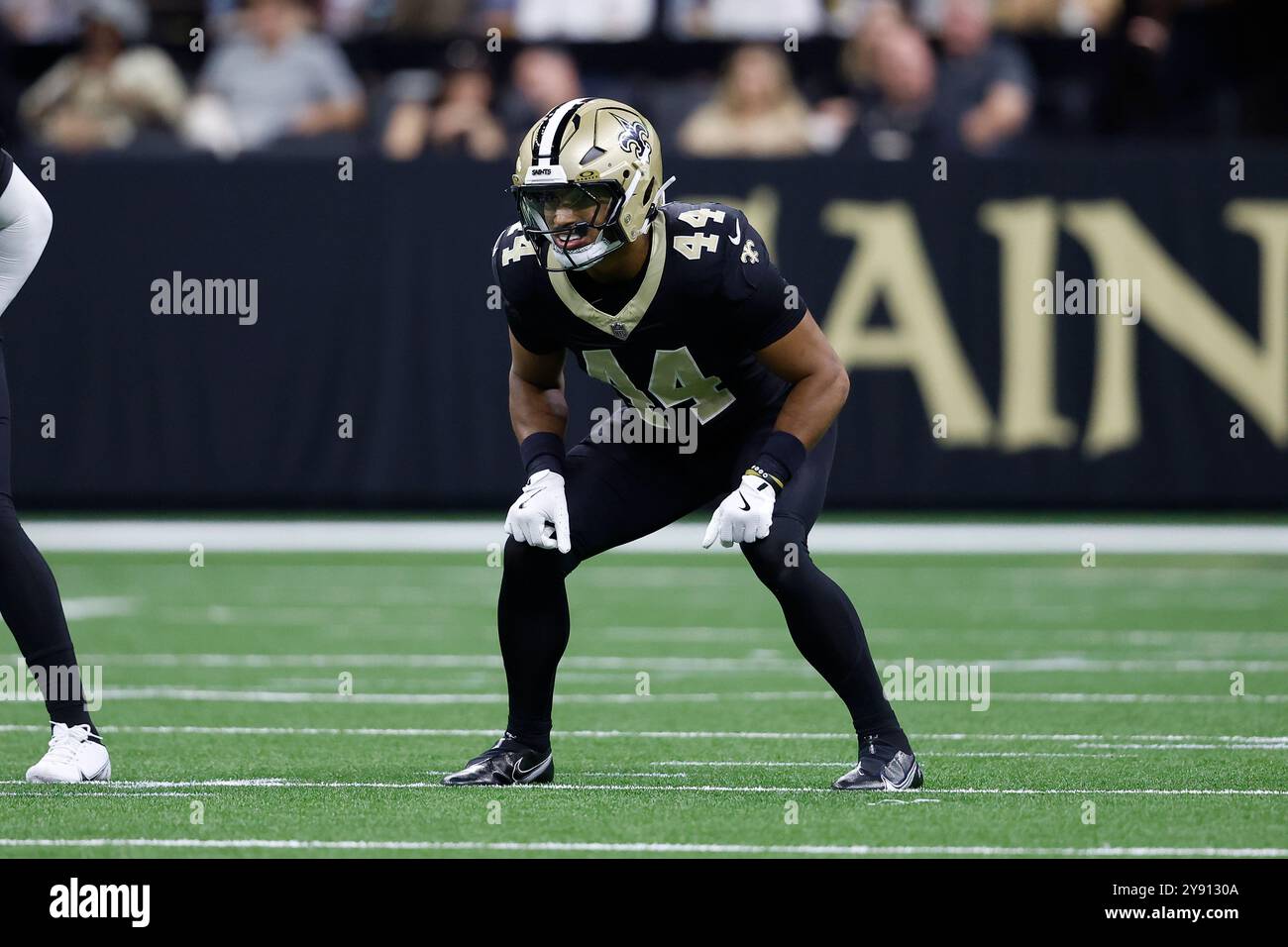 New Orleans Saints linebacker Isaiah Stalbird (44) lines up during an ...