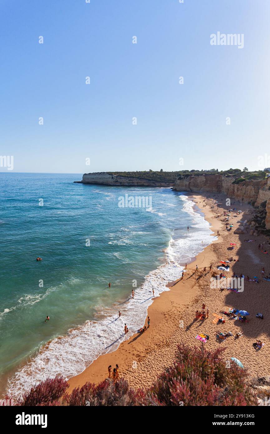 Praia Nova Beach, near the Portuguese seaside town of Armação de Pêra ...