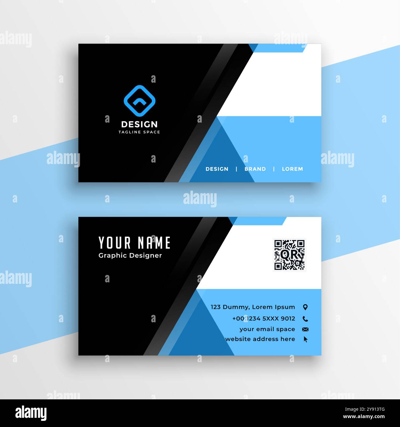 geometric style company visiting card template for individual identity ...