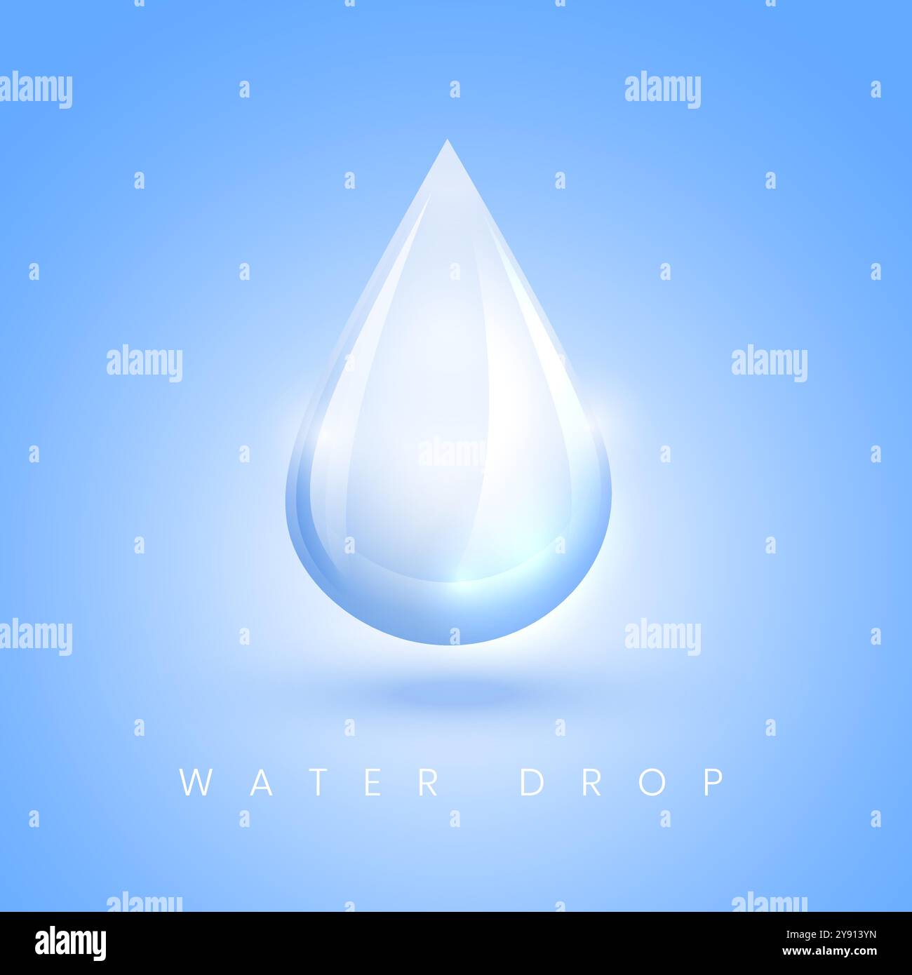 realistic and falling aqua water droplet background design vector Stock ...