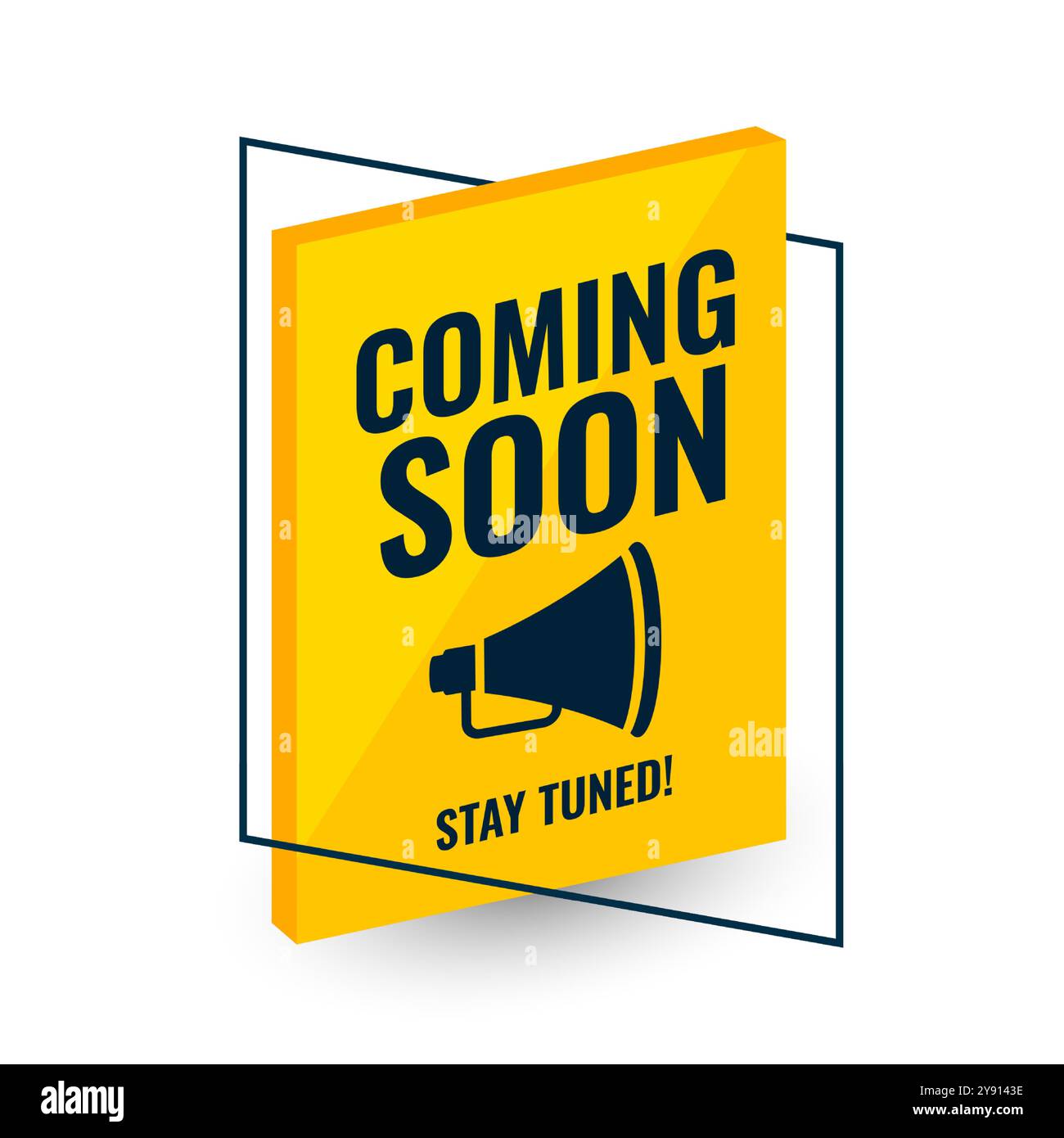 modern coming soon stay tuned template with megaphone design vector ...