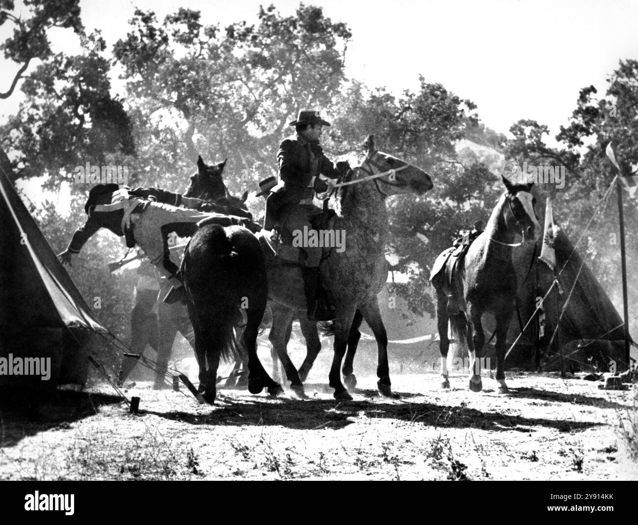 Joel McCrea, on-set of the western film, "The First Texan", Allied ...