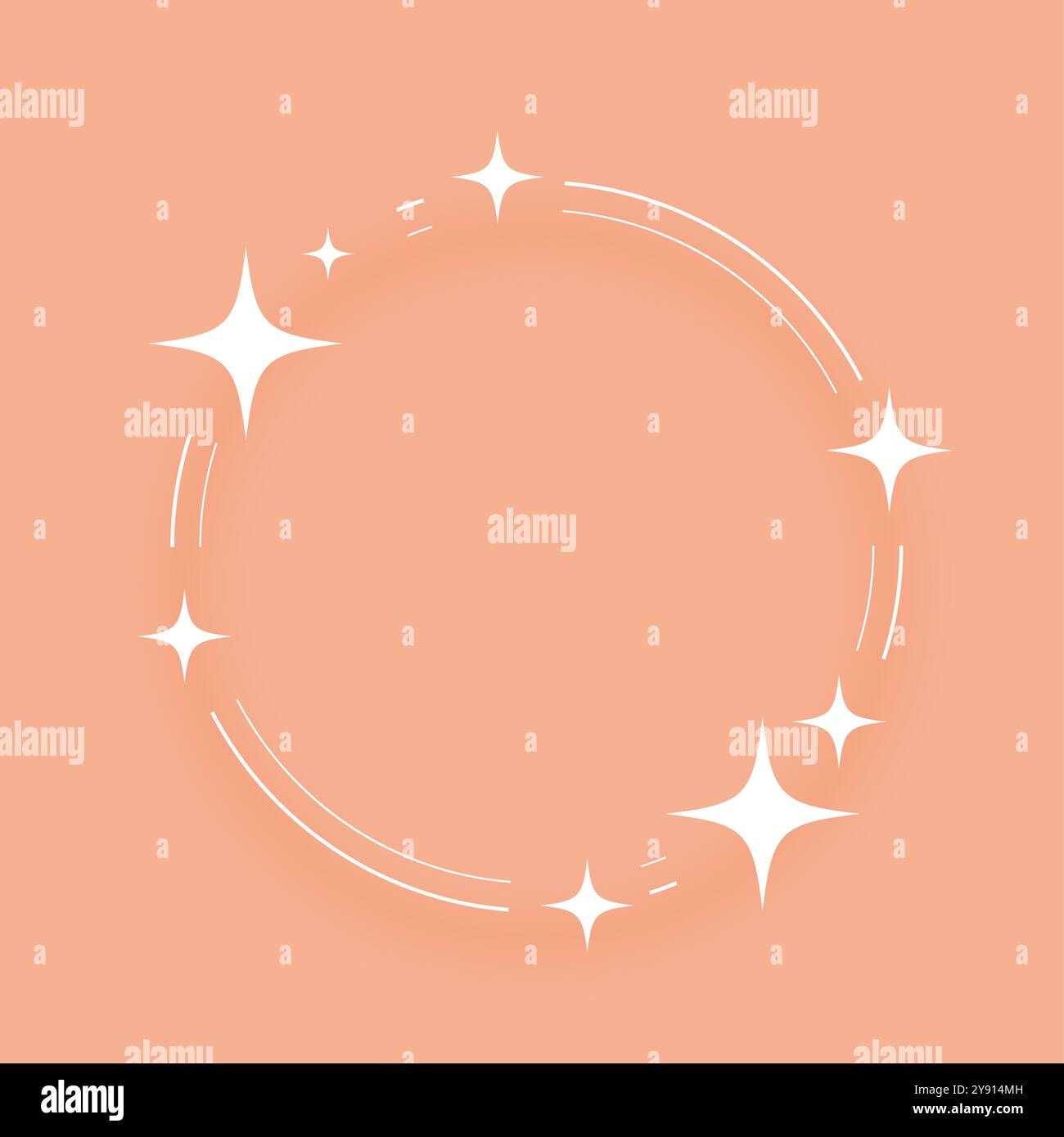 simple starry round border frame with blank space vector Stock Vector ...