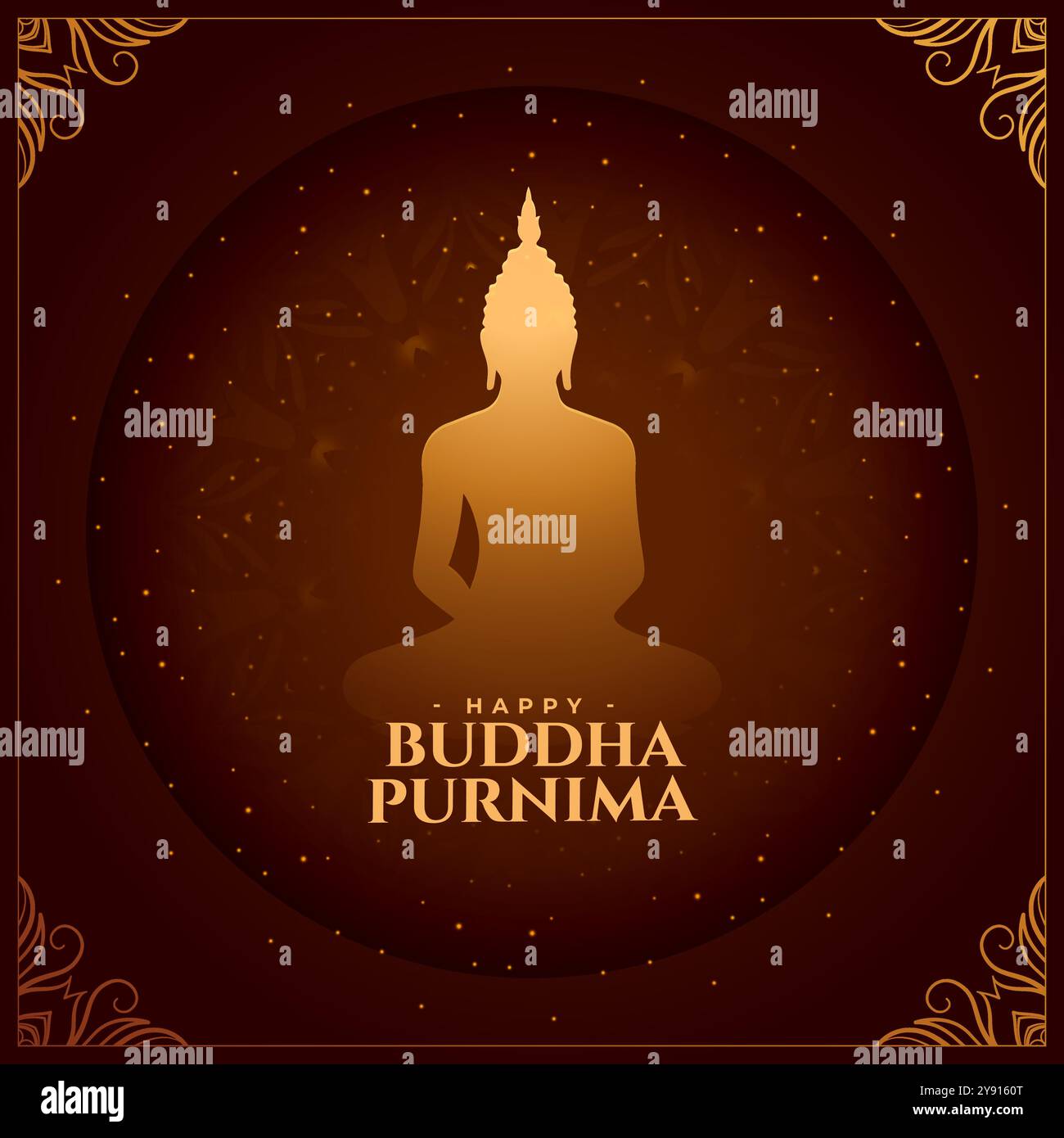 asian cultural buddha purnima or guru jayanti wishes background vector ...