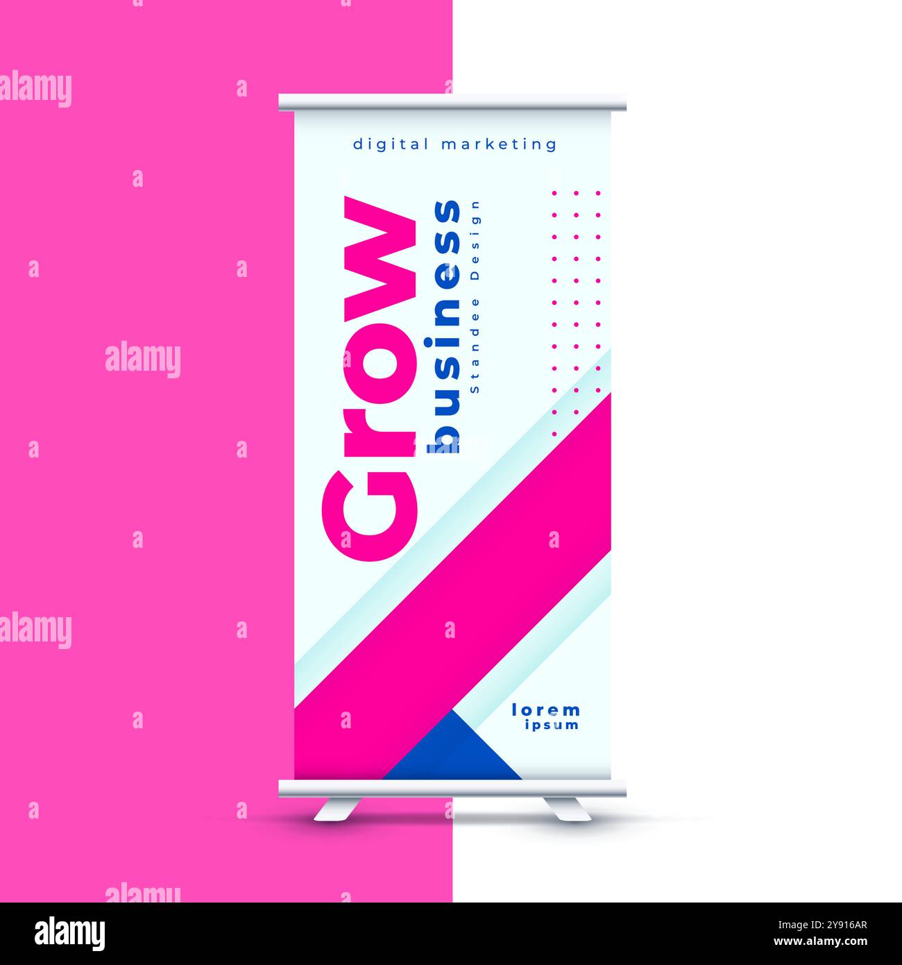 white and pink roll up standee cover banner for presentation vector ...