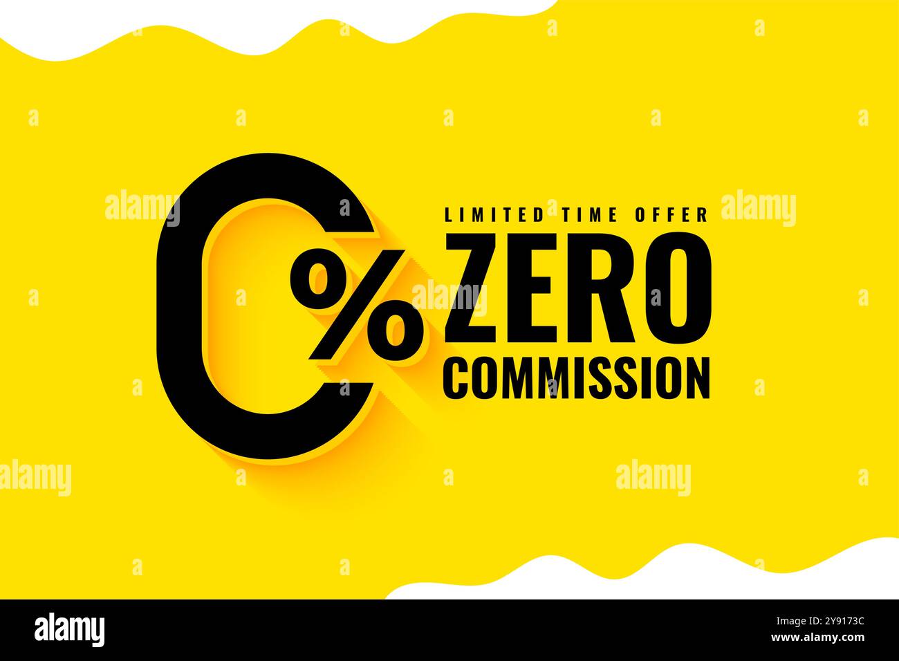 flat zero percent commission template a limited time offer vector Stock ...