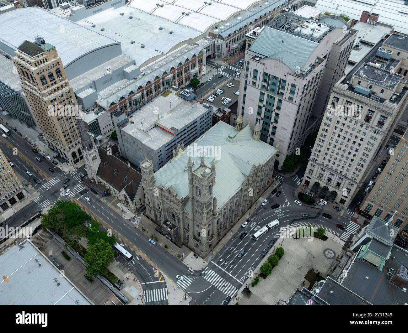 Masonic Temple and skyscrapers in the Old City of Philadelphia, in ...