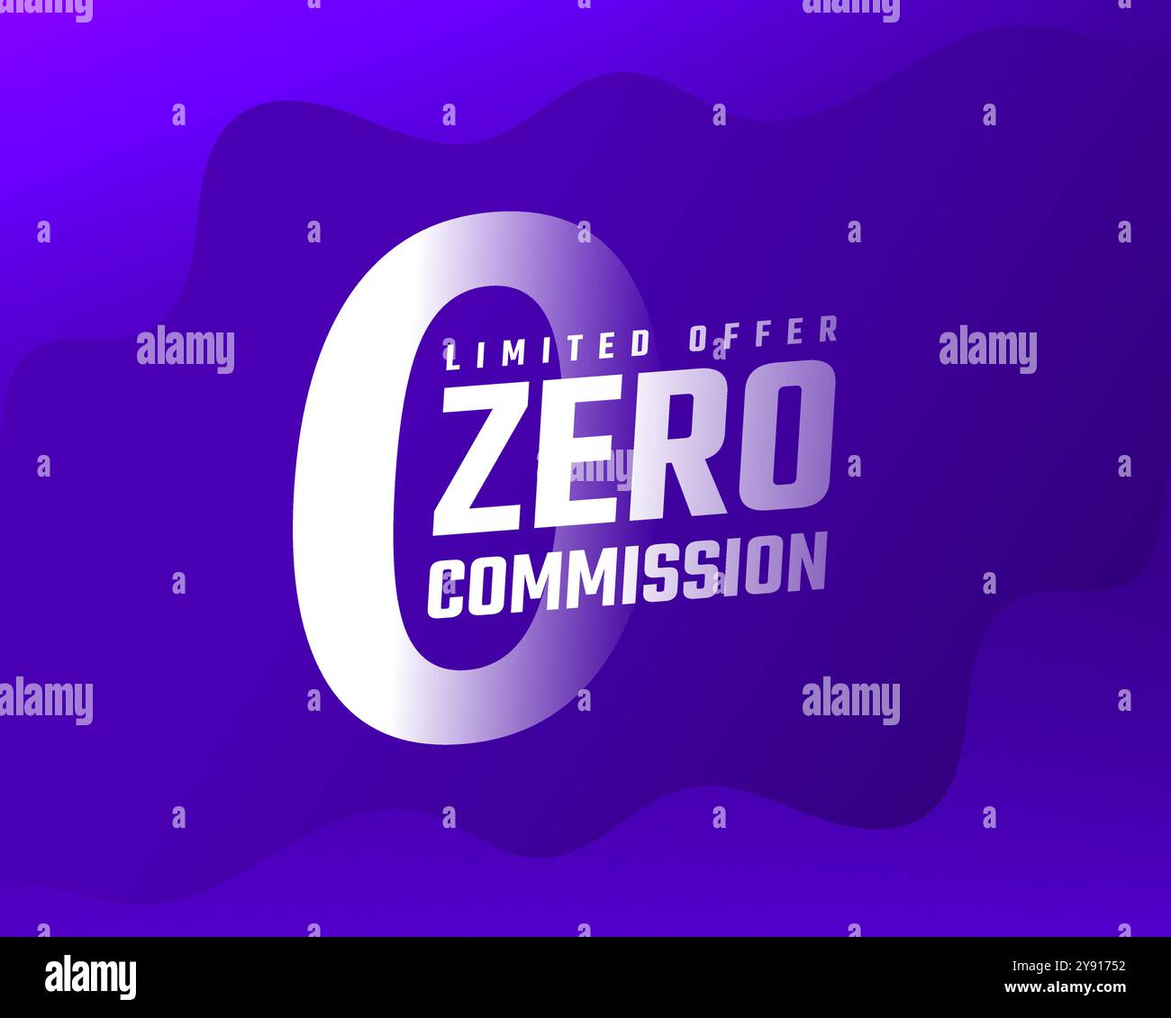 zero percent commission or tax free promo background design vector ...