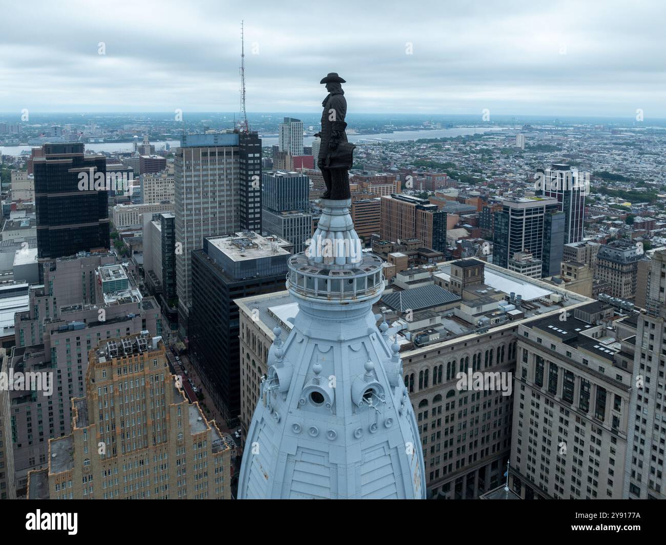 Aerial view of The Philadelphia City Hall, City hall in Philadelphia ...