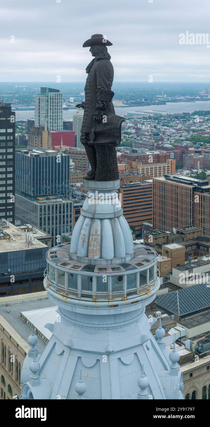 Aerial view of The Philadelphia City Hall, City hall in Philadelphia ...