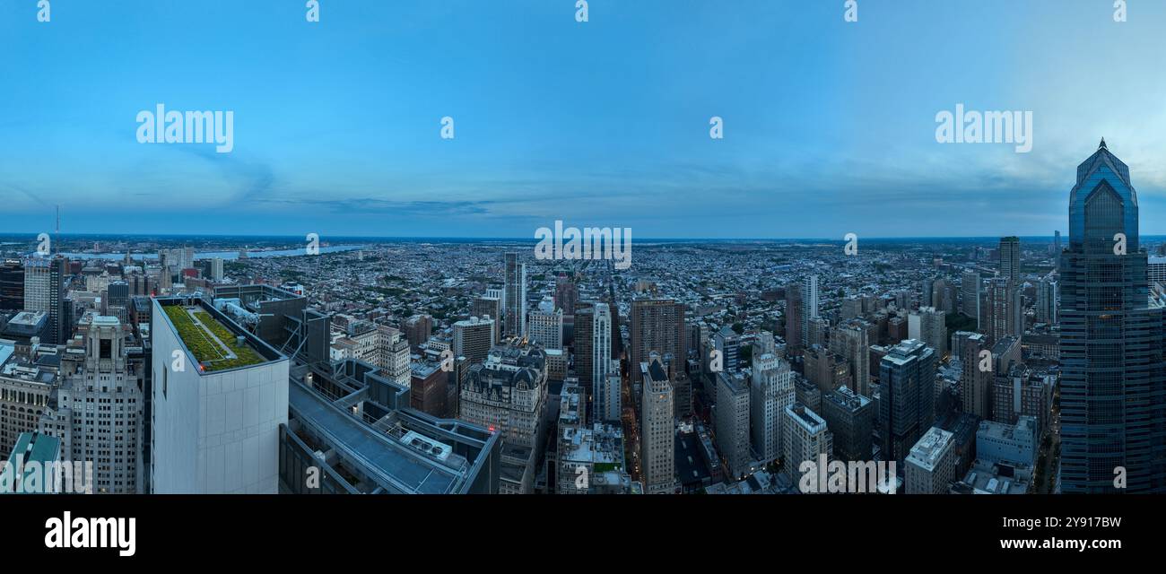 Top View of Downtown Skyline Philadelphia USA. Beautiful Dusk Skyline ...