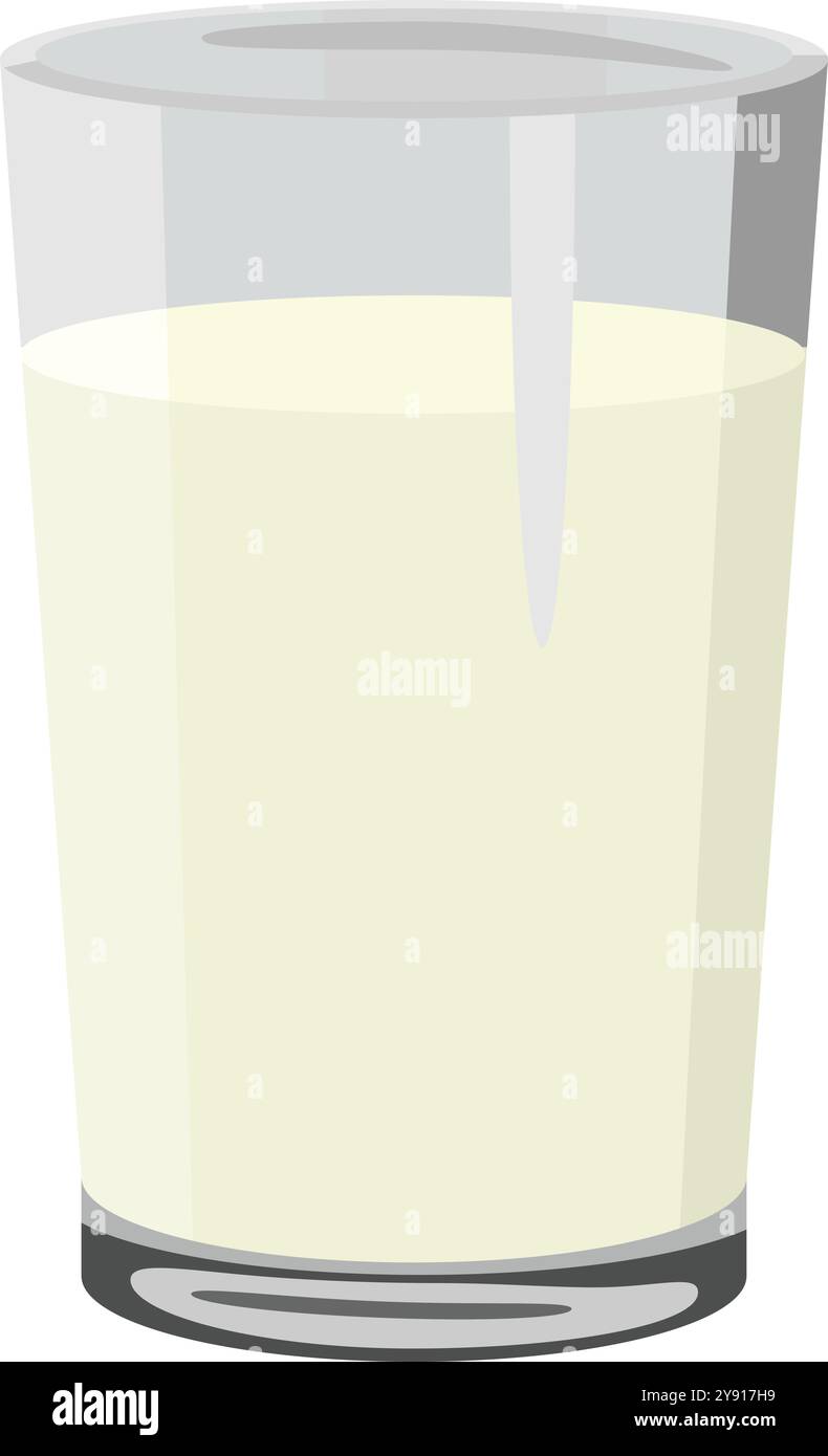 Full glass cup milk Stock Vector Images - Alamy