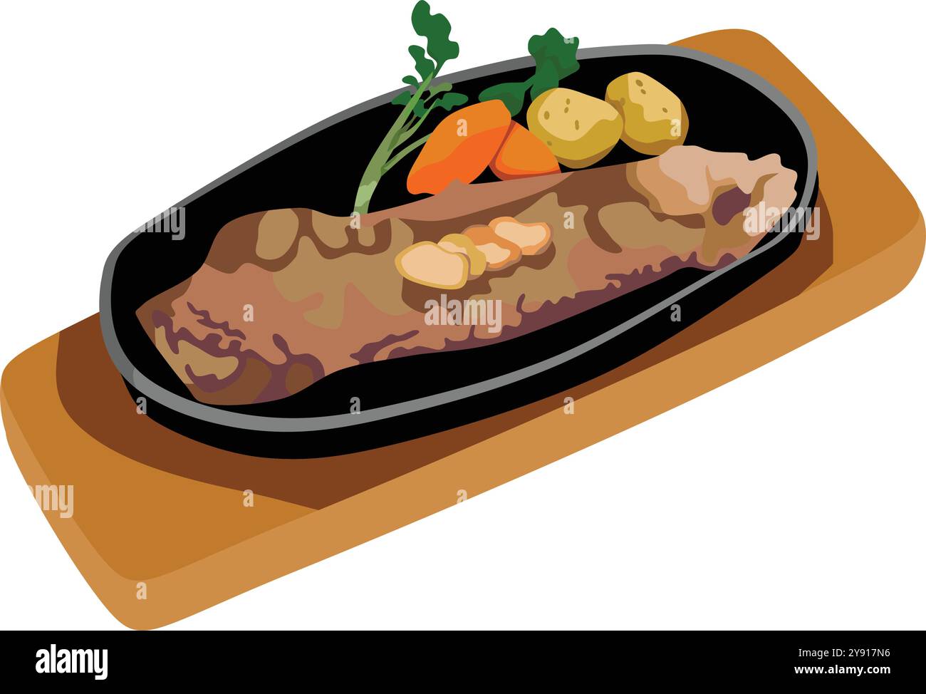 Plate full of food Stock Vector Images - Alamy