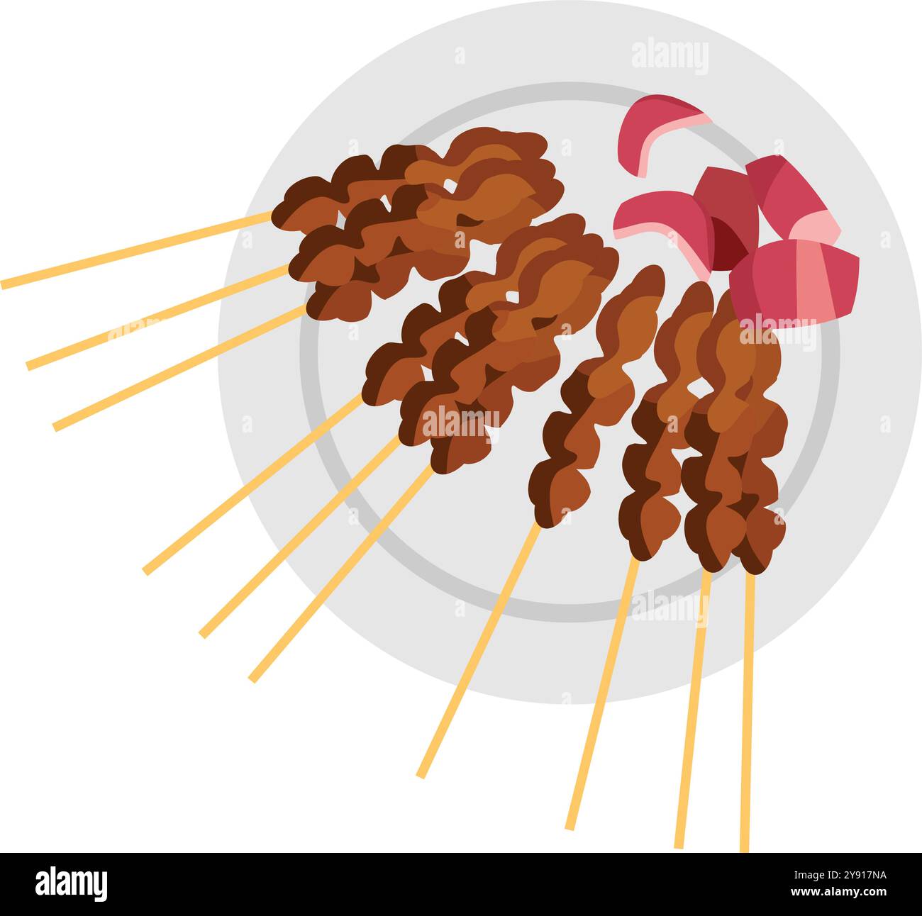 Meat Sate Indonesian Food Stock Vector Image & Art - Alamy