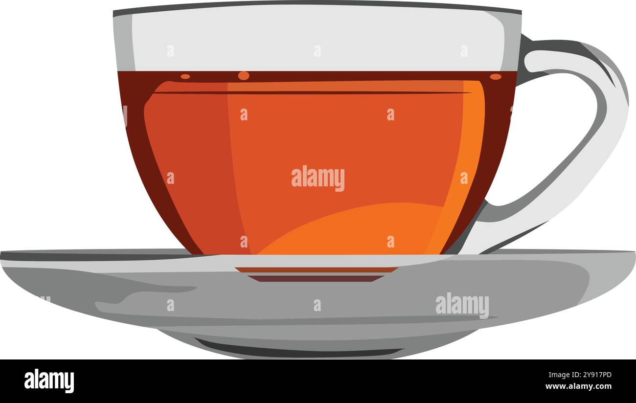 Cup hot tea sweet Stock Vector Images - Alamy