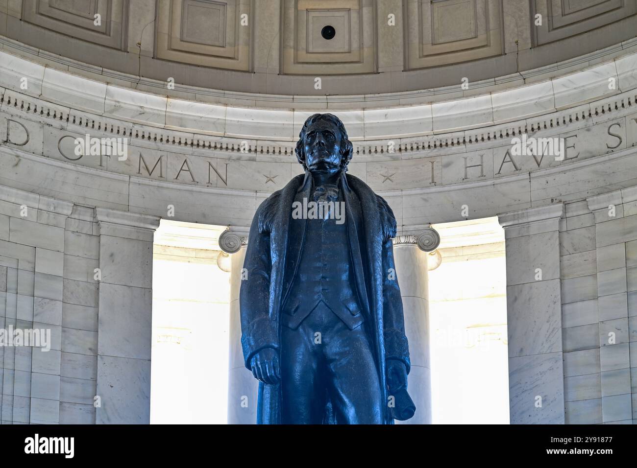 Washington, DC - Mar 24, 2024: Statue of Thomas Jefferson, the third president of the United ...