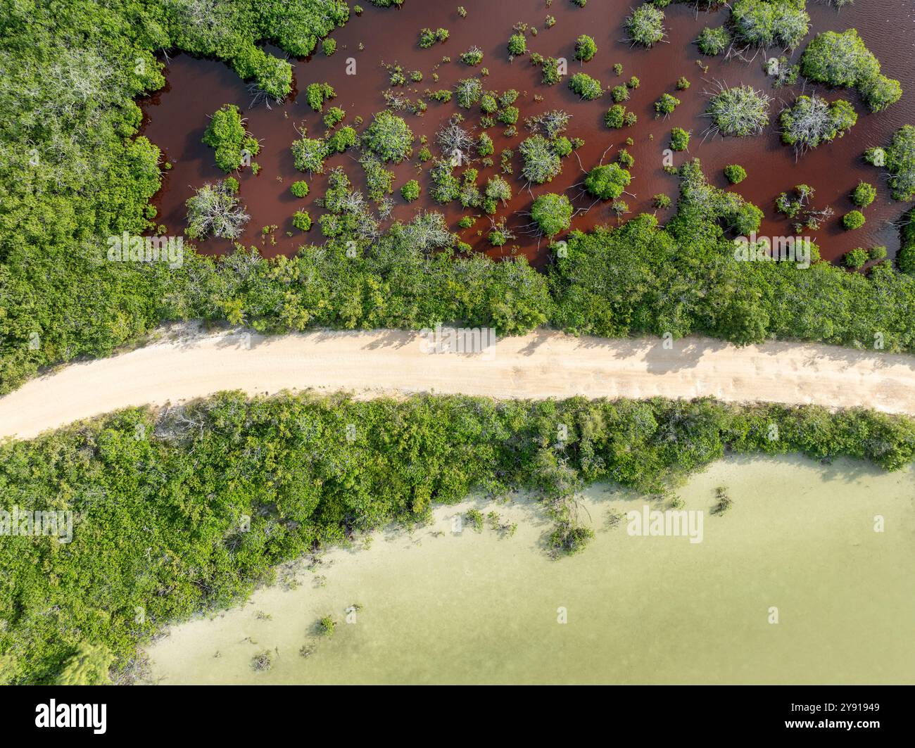 Aerial shot of Boca Paila, Tulum, Mexico Stock Photo - Alamy
