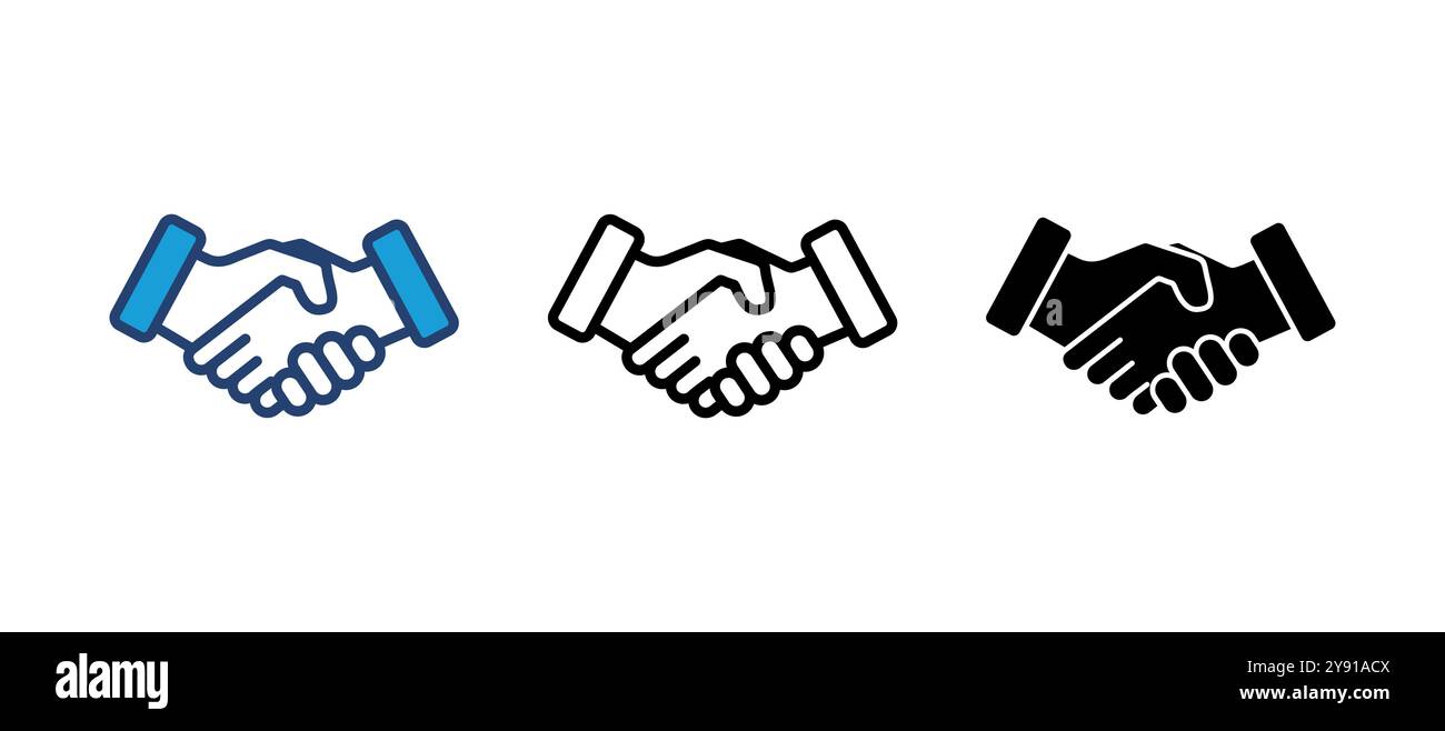 Handshake icon vector. business handshake. contact agreement Stock ...