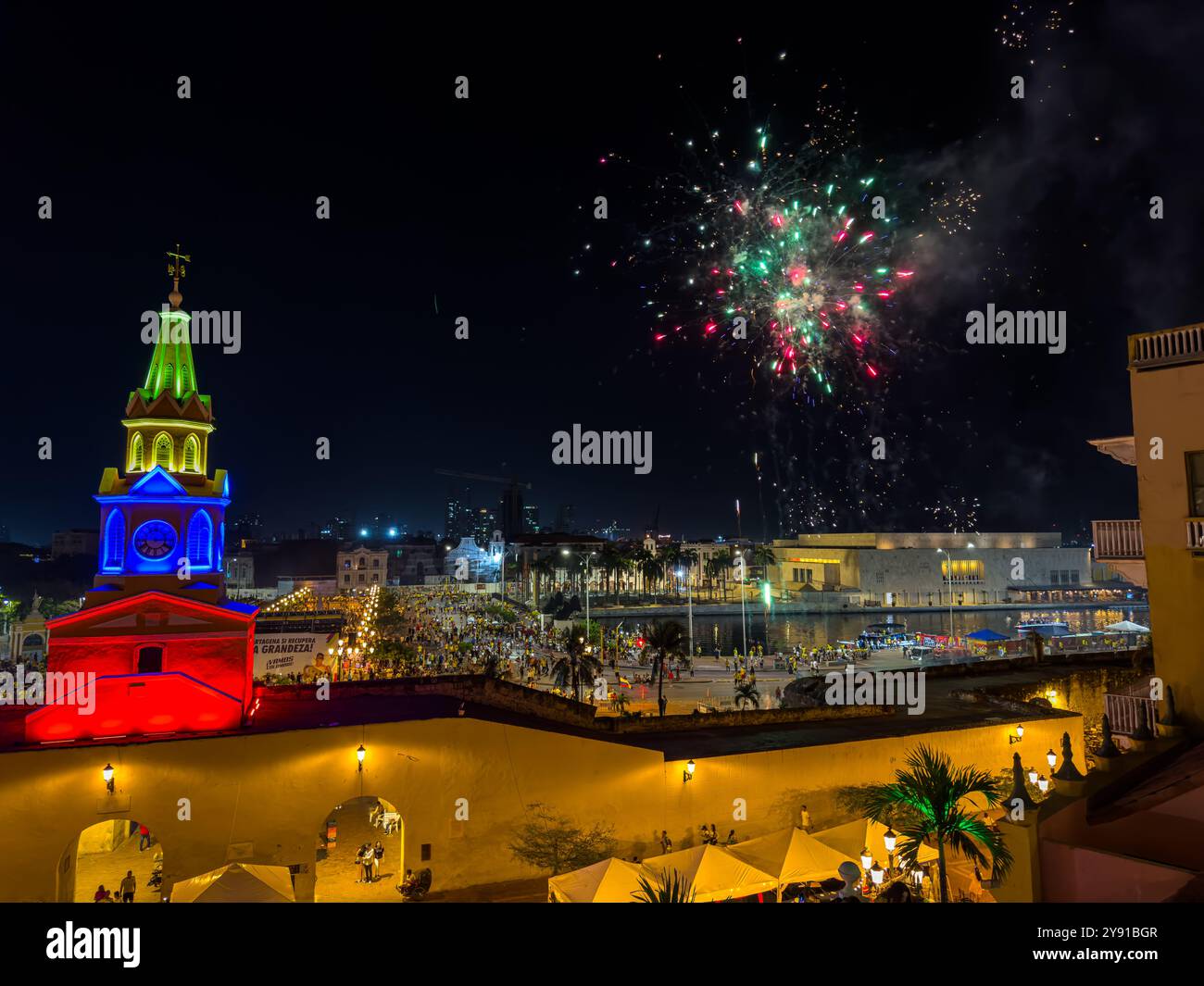Aerial view of the people of Colombia Celebration the classification of ...