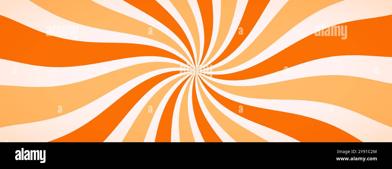 Caramel candy sunburst background. Salted caramel ice cream sunbeam pattern design. Orange ...