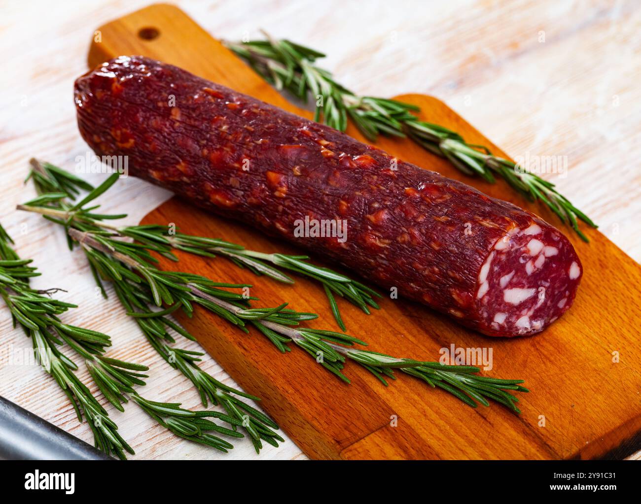 Dry smoked Braunschweig sausage Stock Photo - Alamy