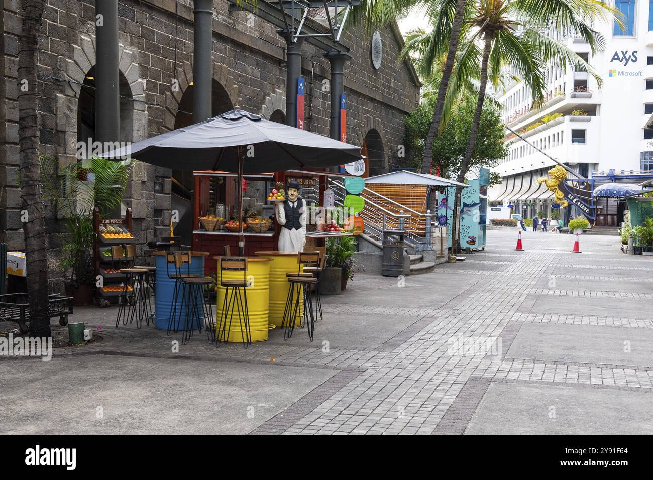 Caudan Waterfront, shopping street, Port Louis, Indian Ocean, island ...