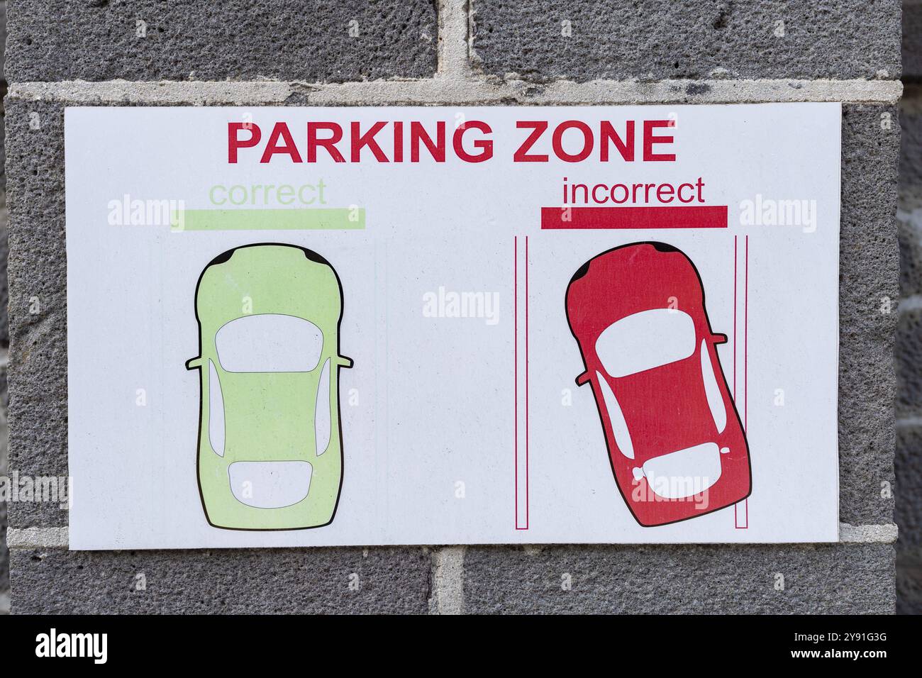 Sign, information on correct parking, Indian Ocean, island, Mauritius ...