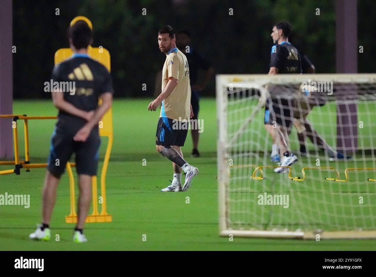 Lionel Messi, of the Argentina national team, practices at the Inter ...