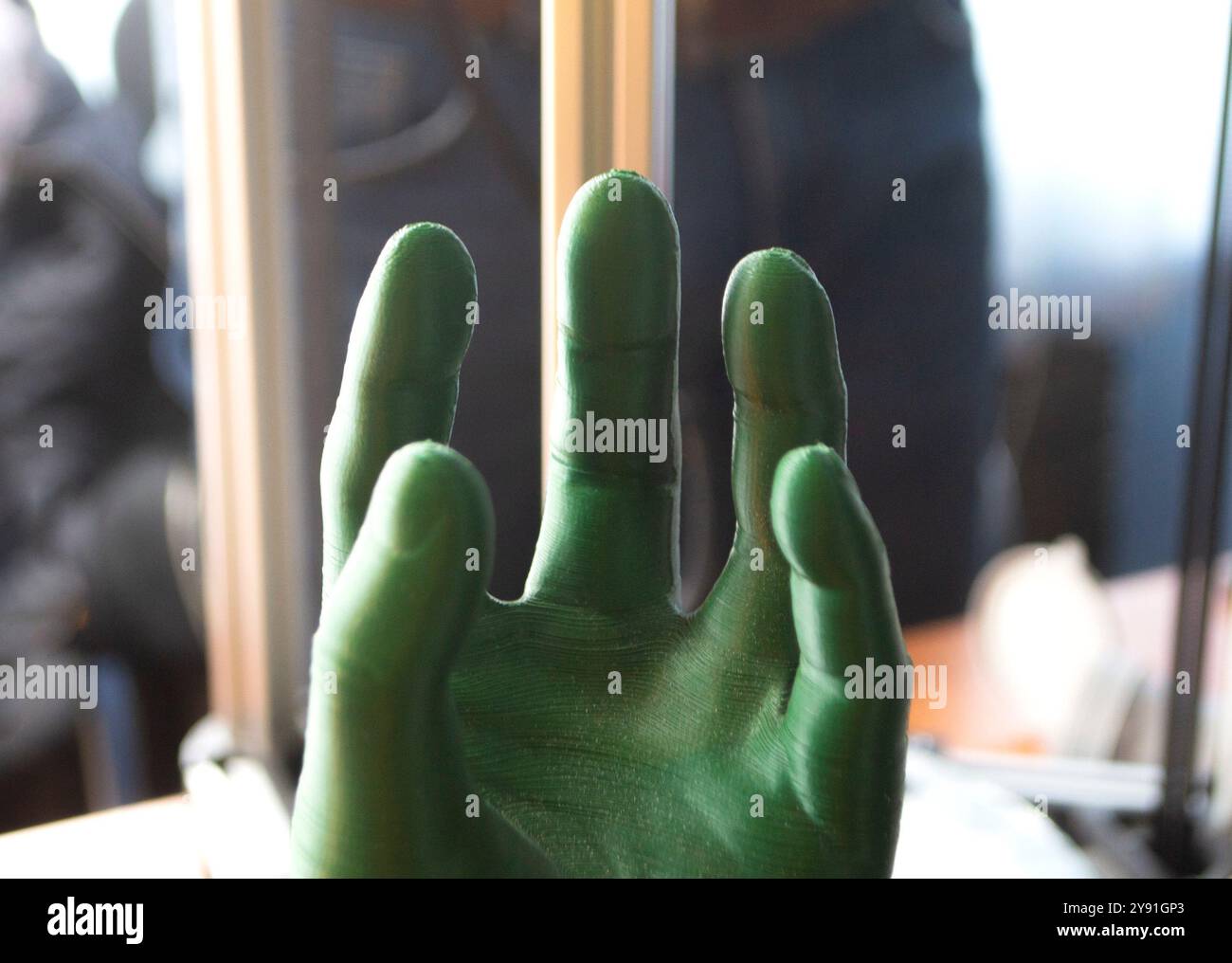 Three-dimensional object printed on 3D printer. Abstract interior model ...