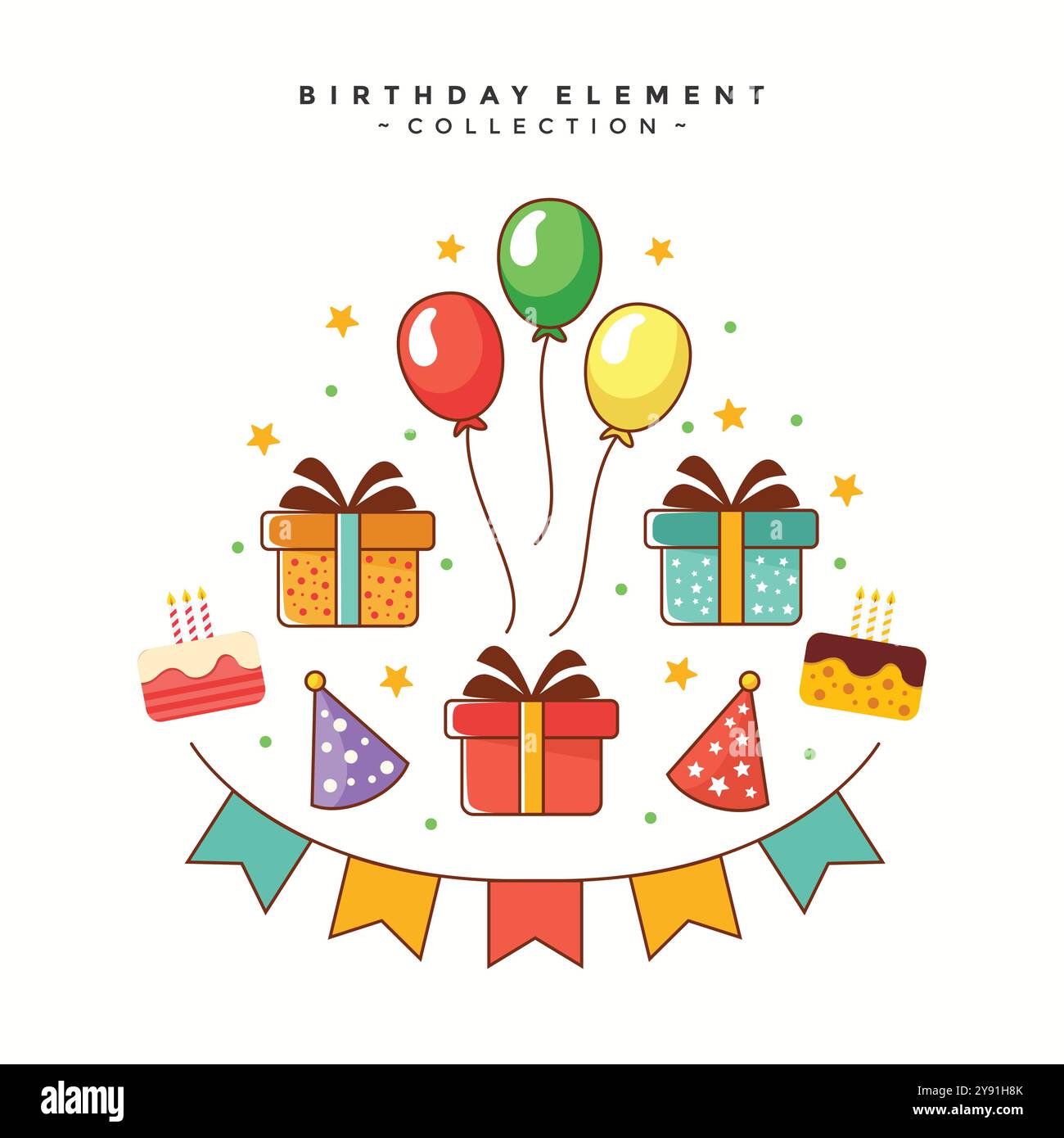 Confetti and balloons kids Stock Vector Images - Alamy