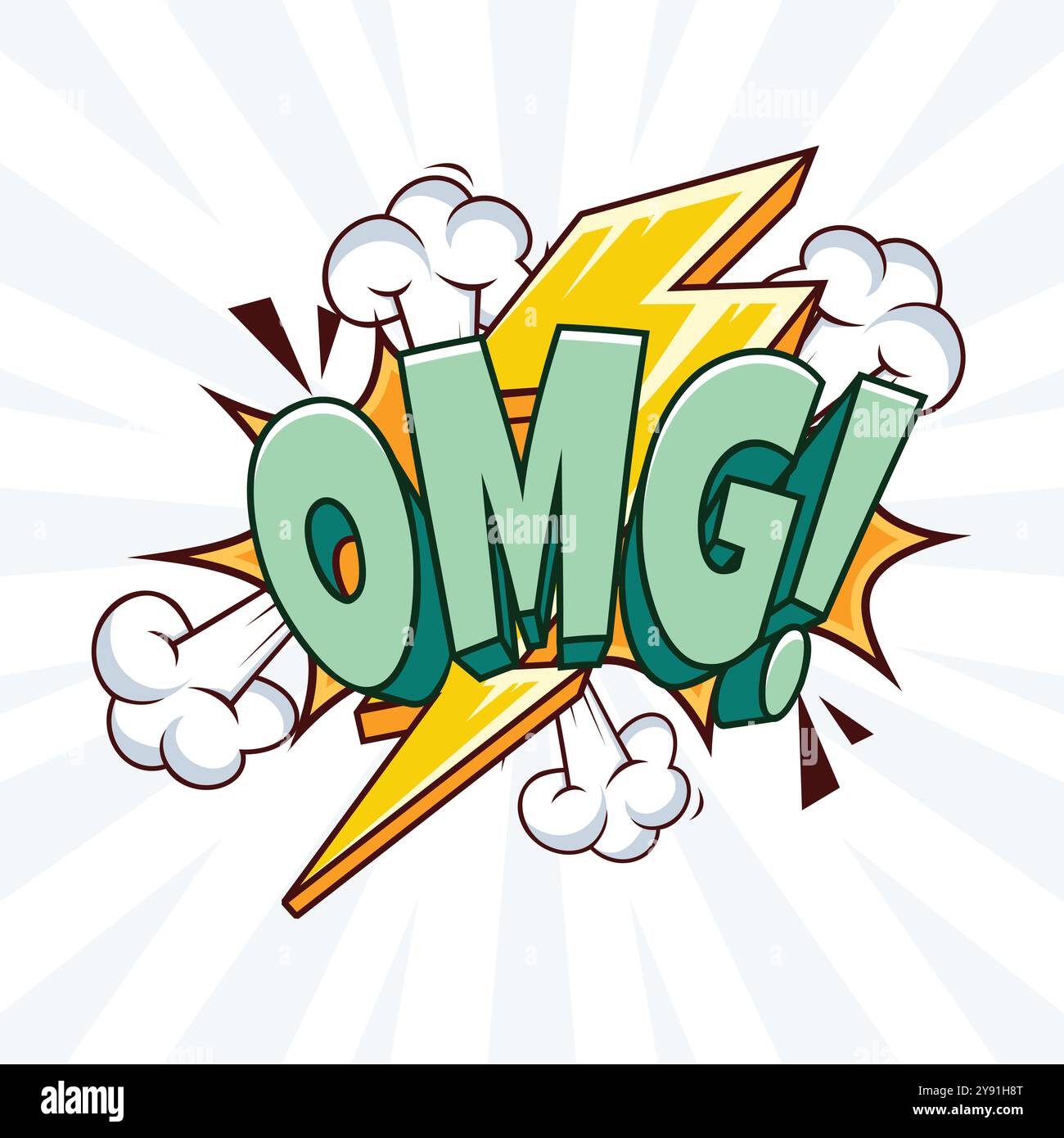 OMG 3D Text Comic Cartoon Vector Design Template Stock Vector Image ...