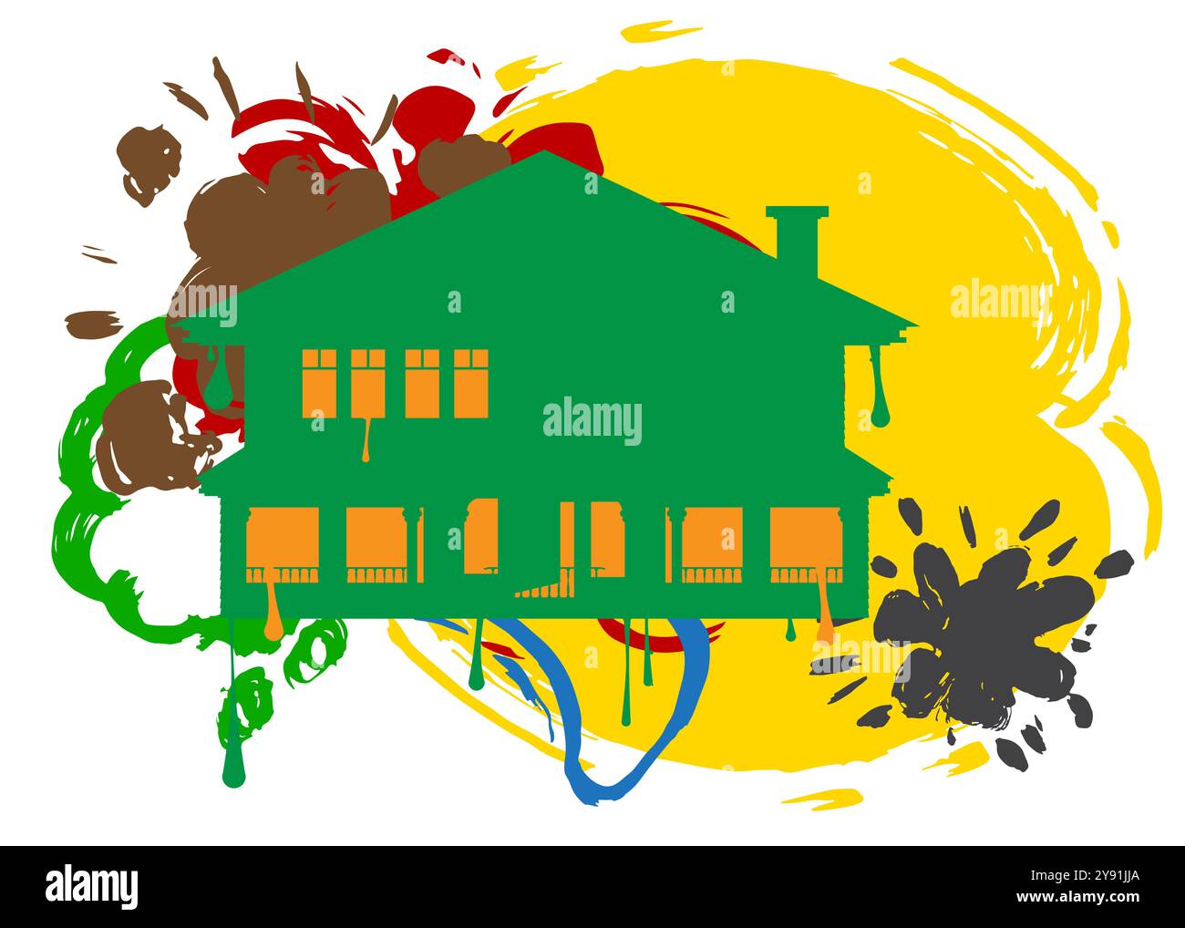 House Graffiti tag. Abstract modern street art decoration performed in ...