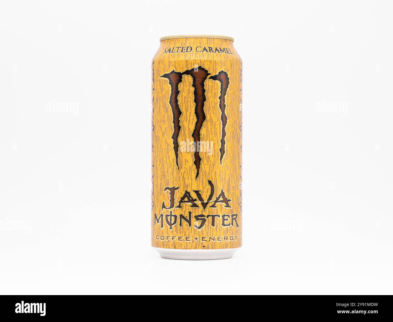 Monster Java Salted Caramel beverage. The energy drink is a blend with ...