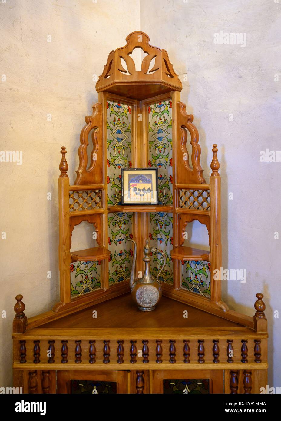 FUJAIRAH, UNITED ARAB EMIRATES - JANUARY 28, 2024. Wooden carved ...