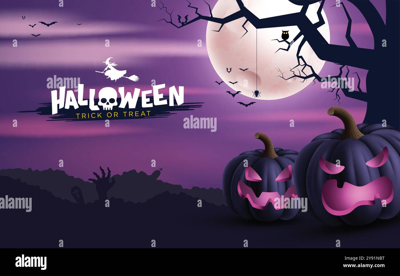 Halloween trick or treat vector design. Halloween greeting text with ...