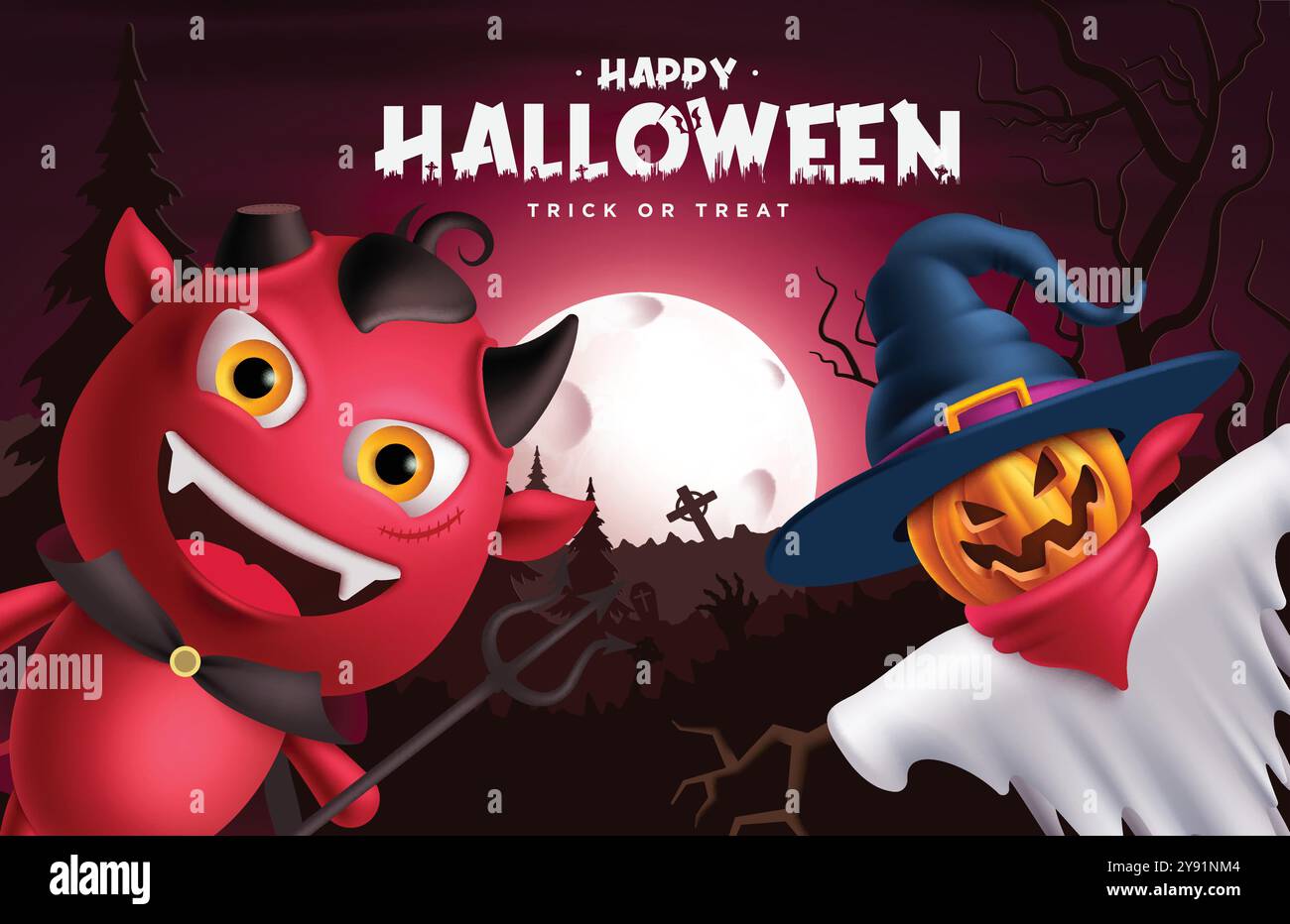 Halloween greeting text vector design. Happy halloween trick or treat ...