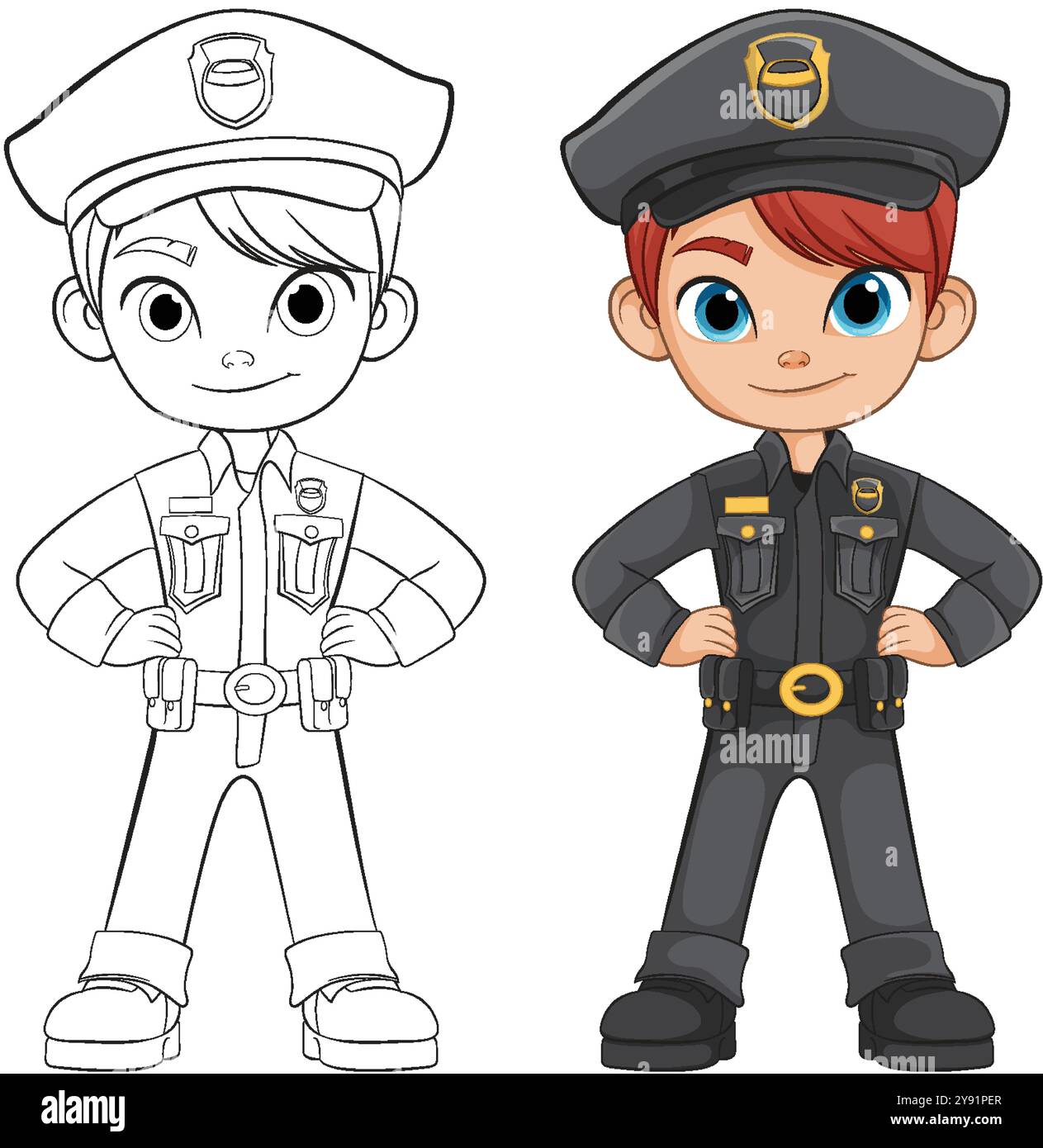 Cute police officer in uniform illustration Stock Vector Image & Art ...