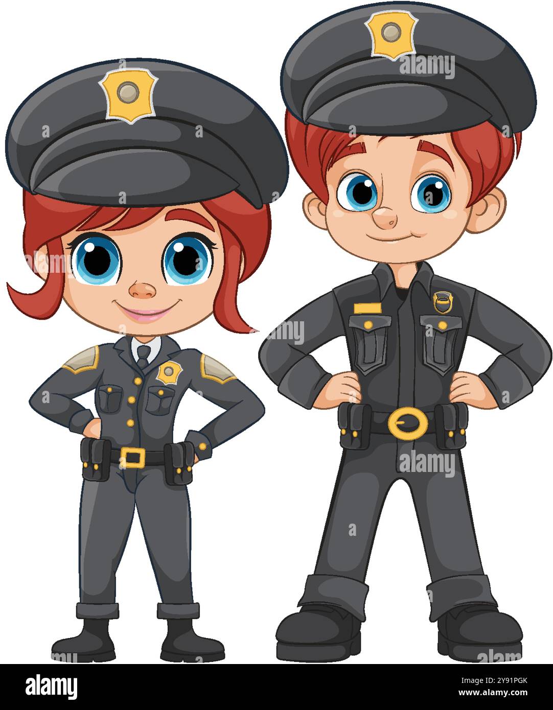 Two cartoon police officers in uniform Stock Vector Image & Art - Alamy